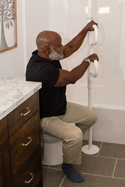 Stander 1100 Security Pole & Curve Grab Bar