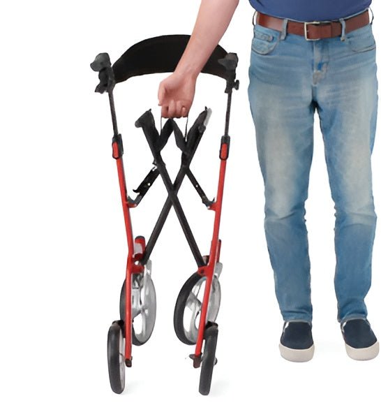 Medline European-Style Aluminum Rollator, Red
