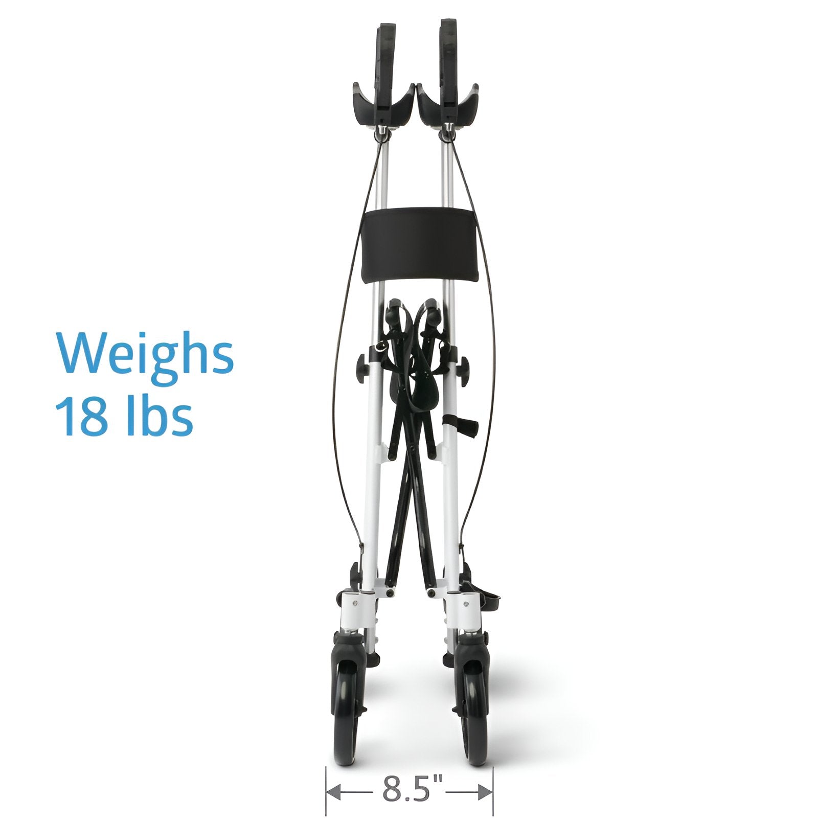 Home Medline Upright Rollator Walker with Padded Armrests, White