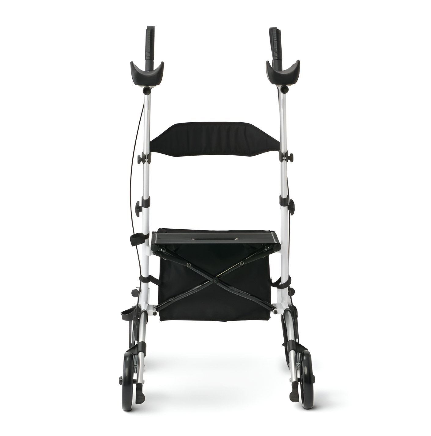 Medline Upright Rollator Walker with Padded Armrests, White