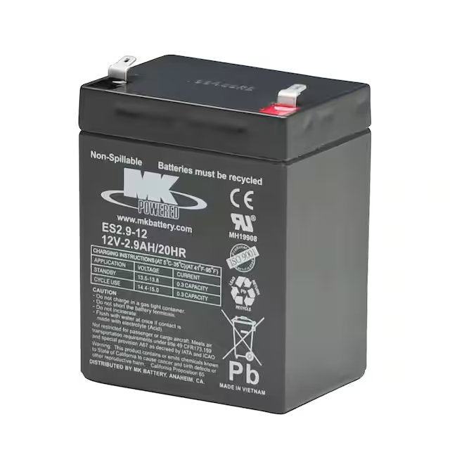 MK Powered 12V 2.9AH SLA Deep Cycle AGM Battery